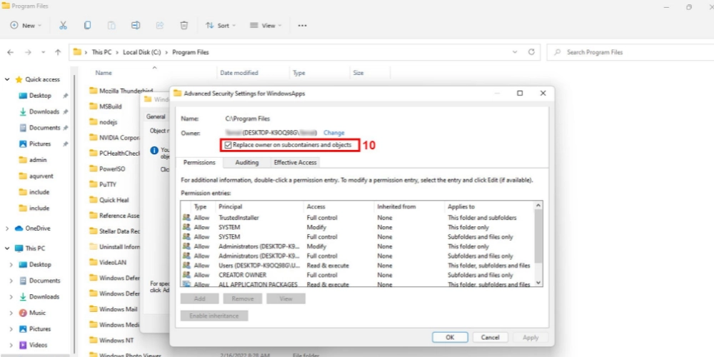 如何在 Windows 11/10 上访问隐藏的 WindowsApps 文件夹 - AFFRT