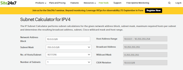 즐겨찾기에 추가할 편리한 서브넷 계산기 7개 - AFFRT