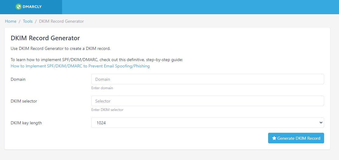 電子メールの真正性を検証するための 10 の DKIM レコード ジェネレータ - AFFRT