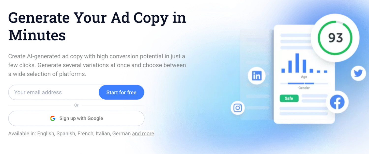 マーケティング担当者向けの 10 の最高の Google およびソーシャル メディア広告コピー ジェネレーター - AFFRT