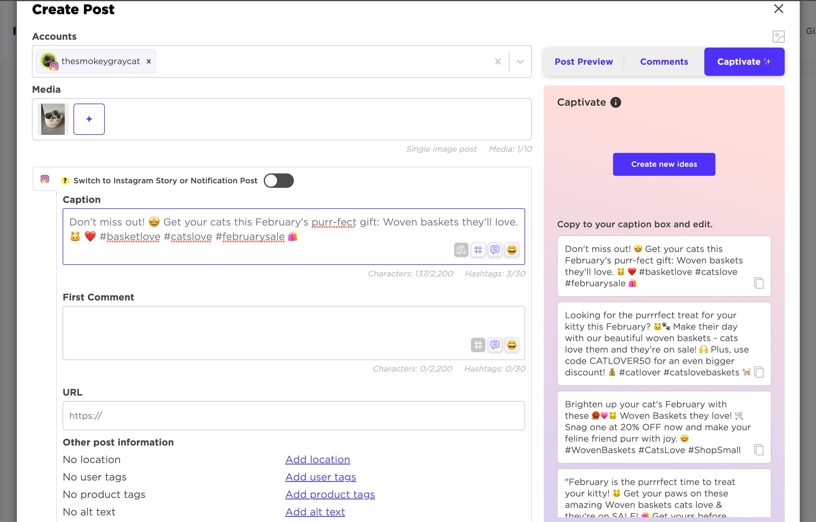 Sked Social で AI を使用して「魅力的な」キャプションを簡単に生成 - AFFRT